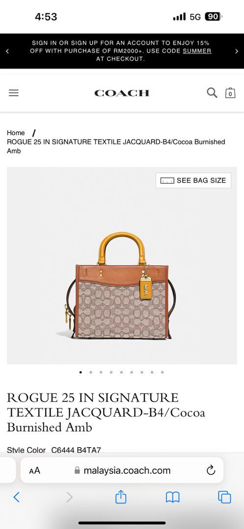 Coach ROGUE 25 IN SIGNATURE TEXTILE JACQUARD-B4, Luxury, Bags & Wallets ...