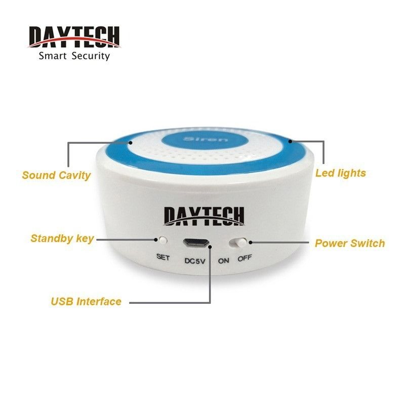 Daytech JH006-US Wireless Siren Alarm Sensor Model JH006 433Mhz for TA01 TA03 TA04 WiFi GSM ...