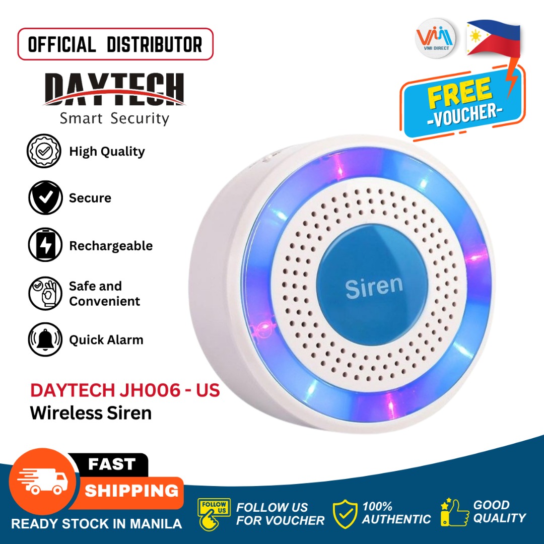 Daytech JH006-US Wireless Siren Alarm Sensor Model JH006 433Mhz for ...