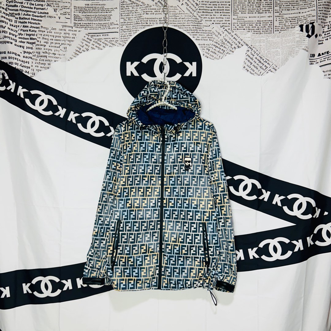 Fendi monogram windbreaker jacket, Luxury, Apparel on Carousell