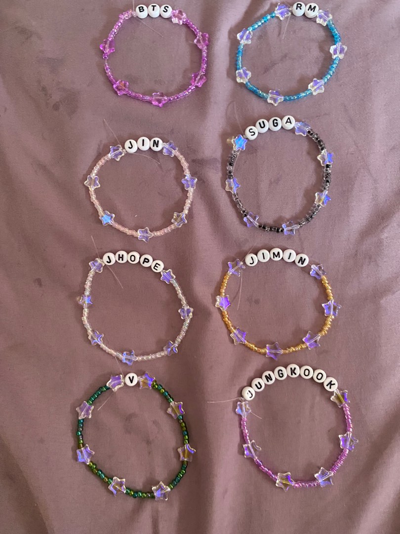 (fundraiser) handmade bts bias bead bracelets, Women's Fashion, Jewelry ...