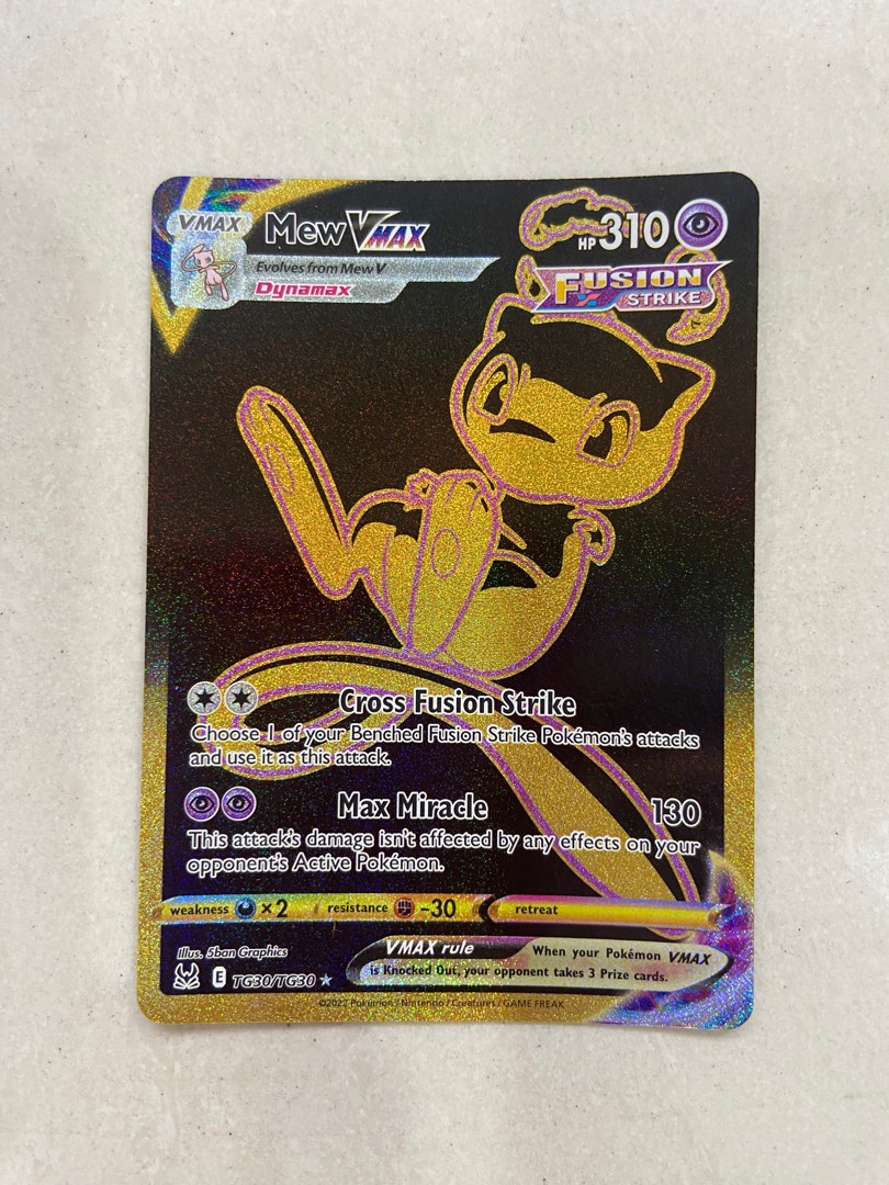 Golden Mew Vmax (With sleeves), Hobbies & Toys, Toys & Games on Carousell