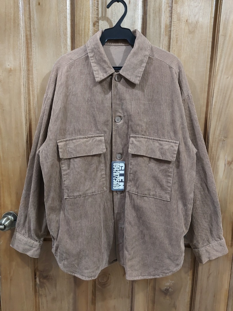 GU by Uniqlo Corduroy CPO Overshirt Jacket MENS (Khaki), Men's Fashion, Coats, Jackets and ...