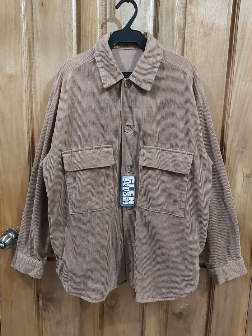 GU by Uniqlo Corduroy CPO Overshirt Jacket MENS (Khaki), Men's Fashion, Coats, Jackets and ...