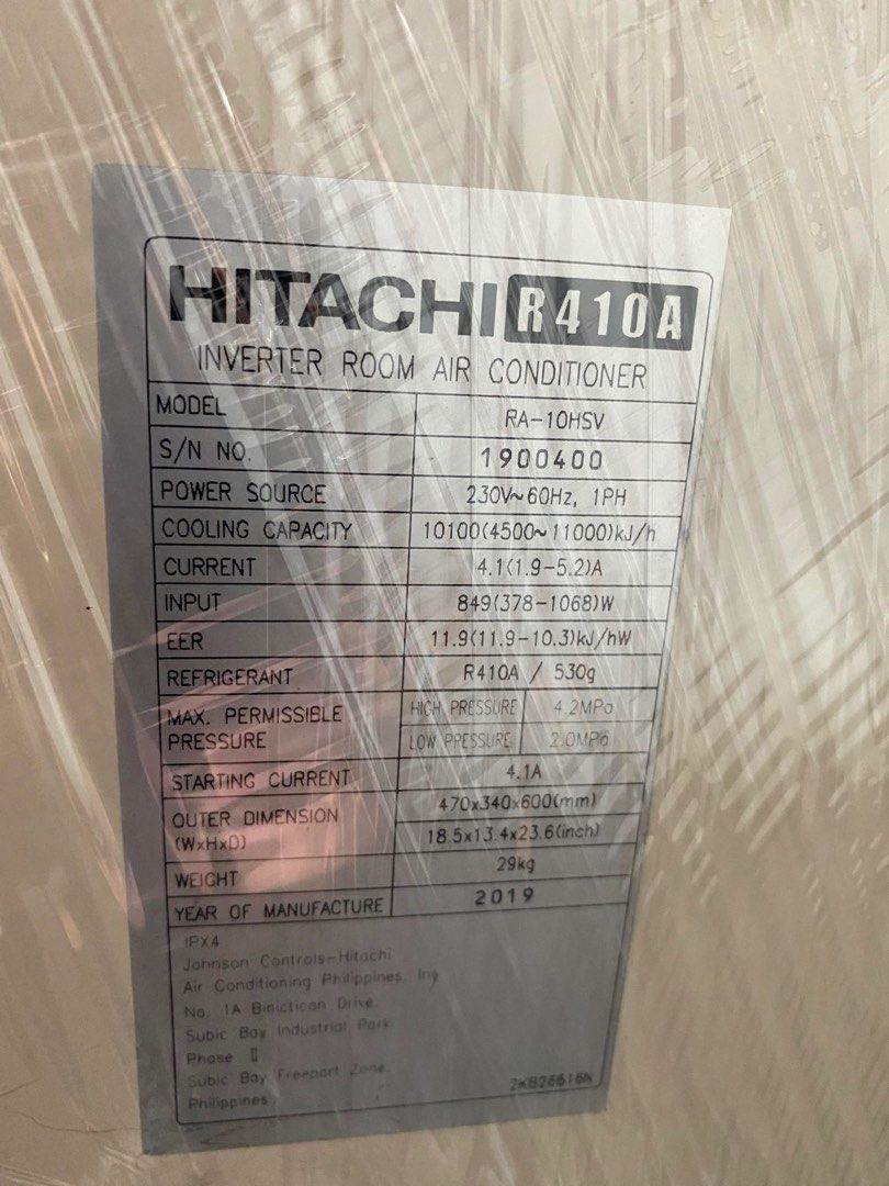 Hitachi 1hp Window type aircon Inverter, TV & Home Appliances, Air ...