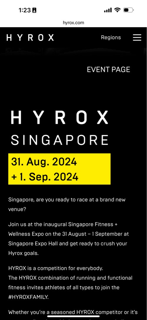 Hyrox Mixed Doubles tickets - 01 sept 2024 Singapore Expo, Tickets ...