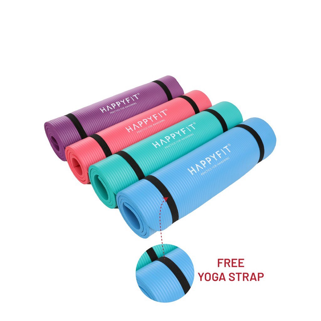 Matras Yoga Happyfit 10MM, Olah Raga, Perlengkapan Olahraga Lainnya di ...