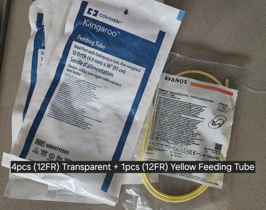 Nasogastric Feeding Tube (NGT) - 12FR, Health & Nutrition, Medical ...