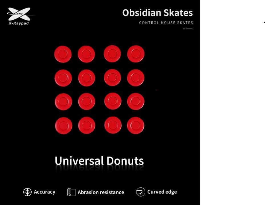 OBSIDIAN CONTROL Xraypad Obsidian DIY Mouse Skates Universal Donuts X ...