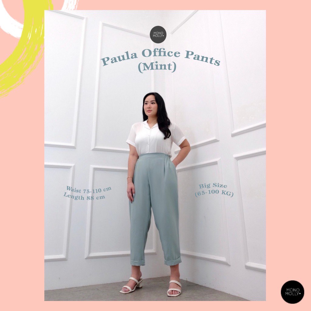 Paula Office Pants Monomolly (Celana Kerja), Fesyen Wanita, Pakaian ...