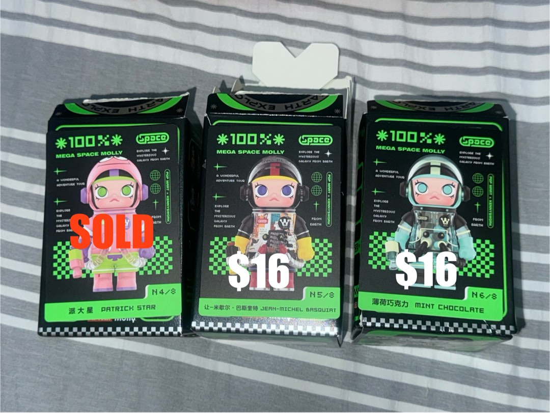 Popmart Mega Space Molly 100% series 02 Jean Michel Patrick star mint Choco Meilin, Hobbies ...