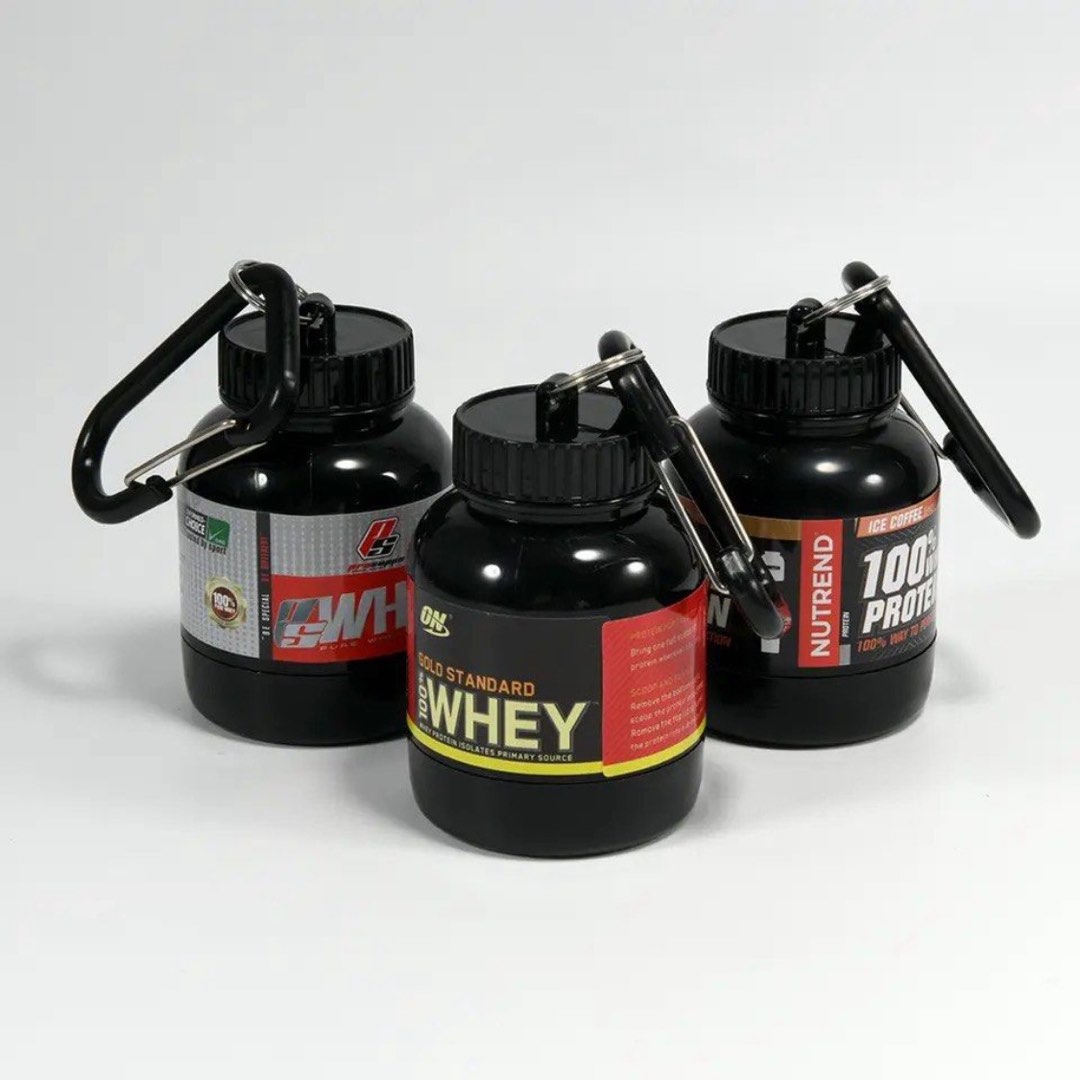 Portable Protein Powder Bottle with keychain Small Container Gym ...
