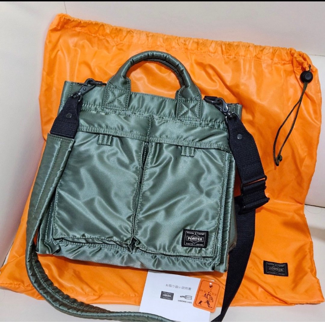 PORTER 2WAY VERTICAL TOTEBAG IN GREEN, Barang Mewah, Tas & Dompet di Carousell