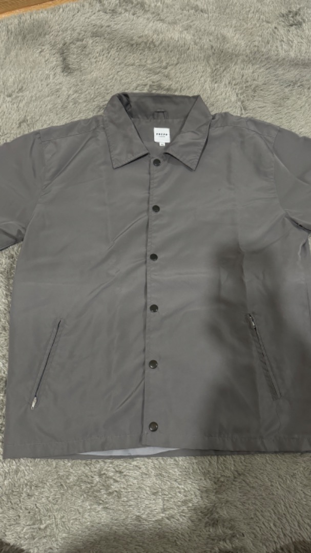 PREPP STUDIO BRISTOL COACH JACKET IN GREY, Fesyen Pria, Pakaian , Baju ...