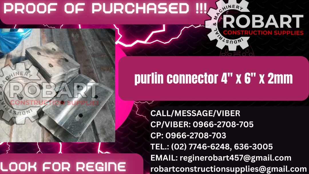 purlin connector 4" x 6" x 2mm, Commercial & Industrial, Construction ...