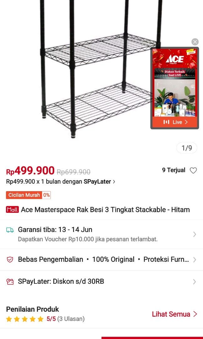 Rak besi ACE, Perabotan Rumah di Carousell