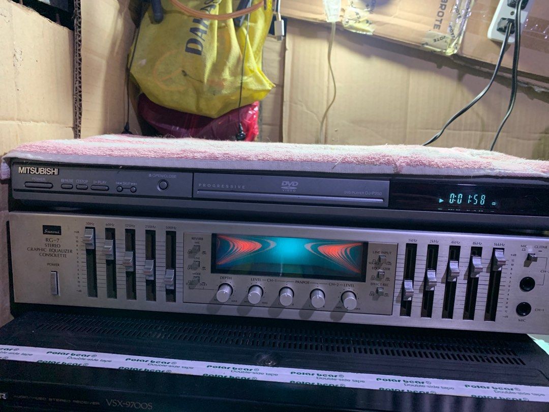 SANSUI RG-7 STEREO GRAPHIC EQUALIZER CONSOLETTE AC 110-220 VOLTS 50/60 ...