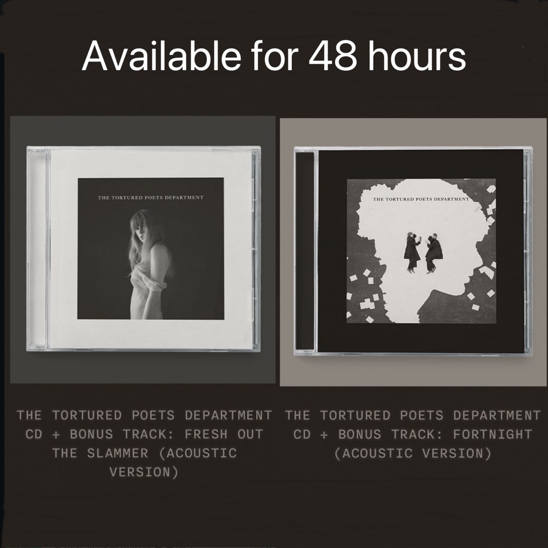 Taylor swift The Tortured Poets Department CD + Bonus Track “Fresh Out ...