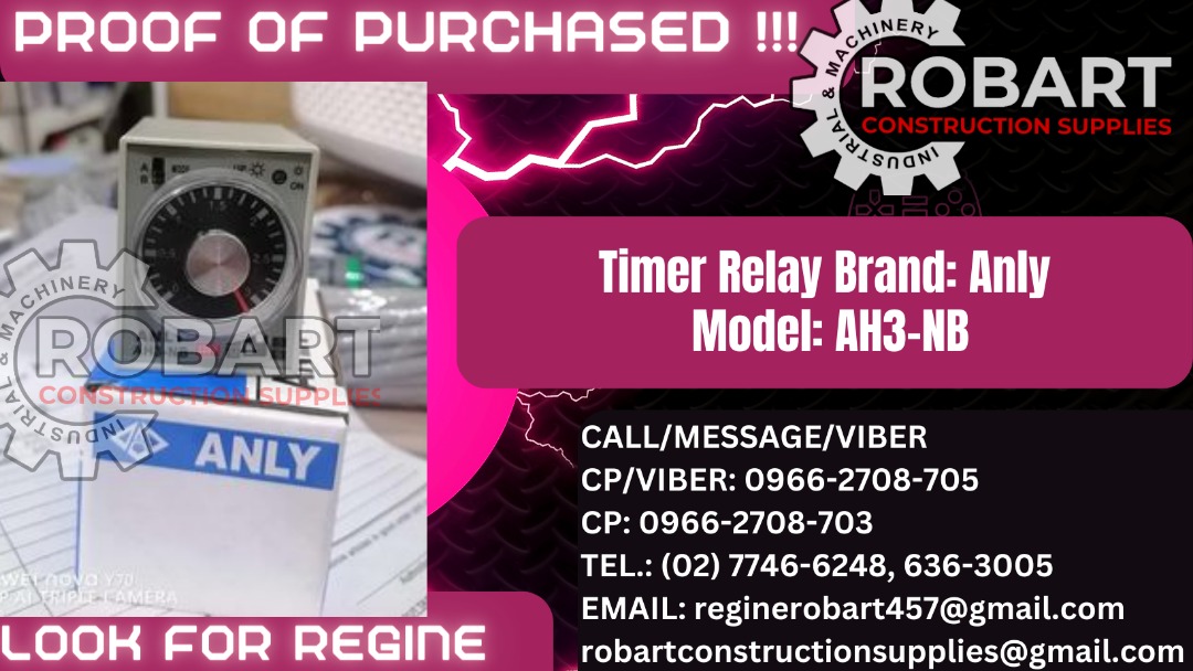 Timer Relay Brand: Anly Model: AH3-NB, Commercial & Industrial ...