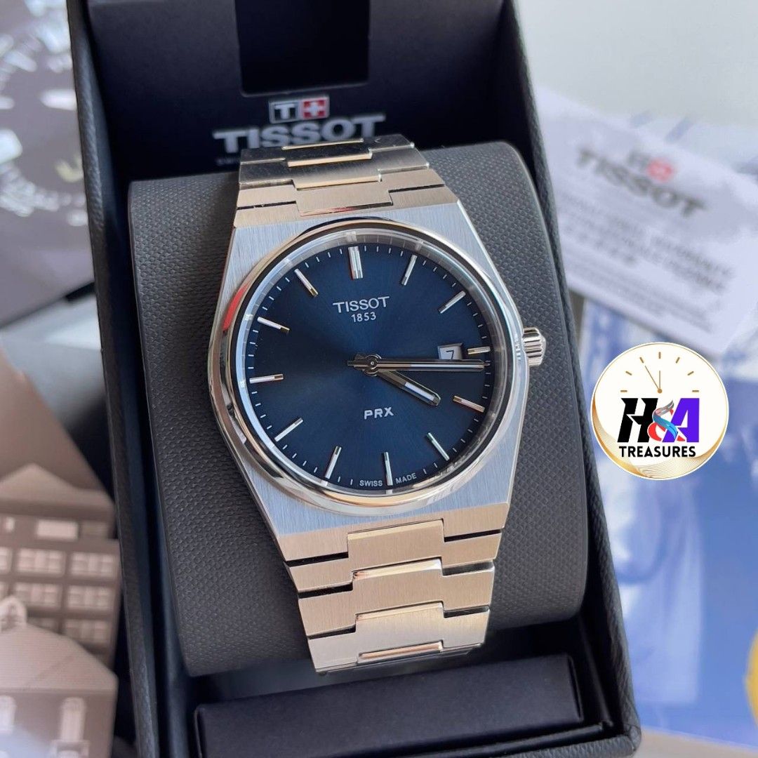 Tissot PRX Quartz EOL Blue Dial, Luxury, Watches on Carousell