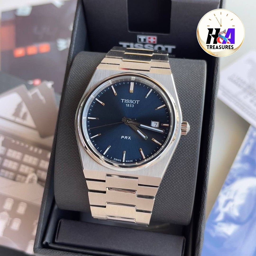 Tissot PRX Quartz EOL Blue Dial, Luxury, Watches on Carousell
