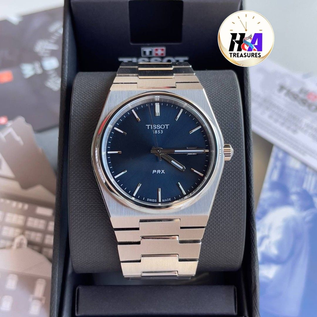 Tissot PRX Quartz EOL Blue Dial, Luxury, Watches on Carousell