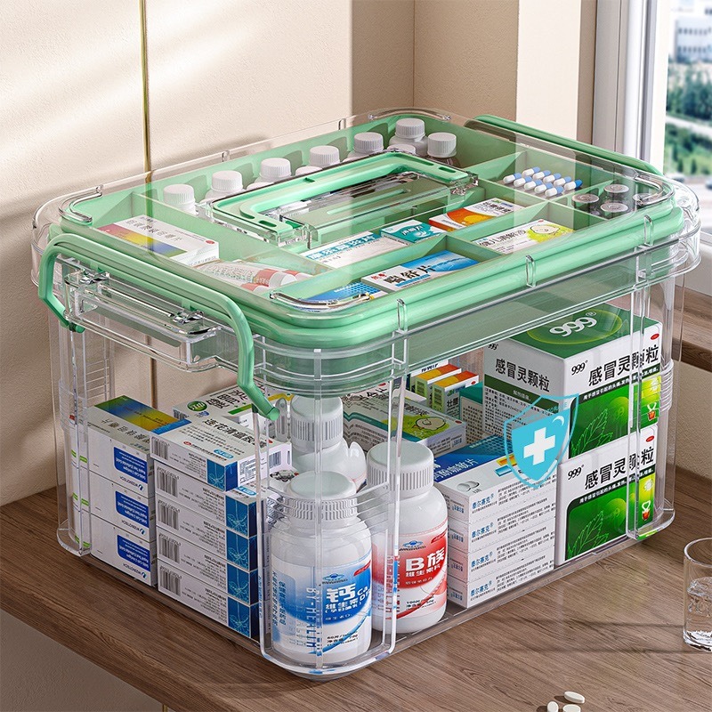 Transparent Visible First Aid Box Multifunctional Household Double ...