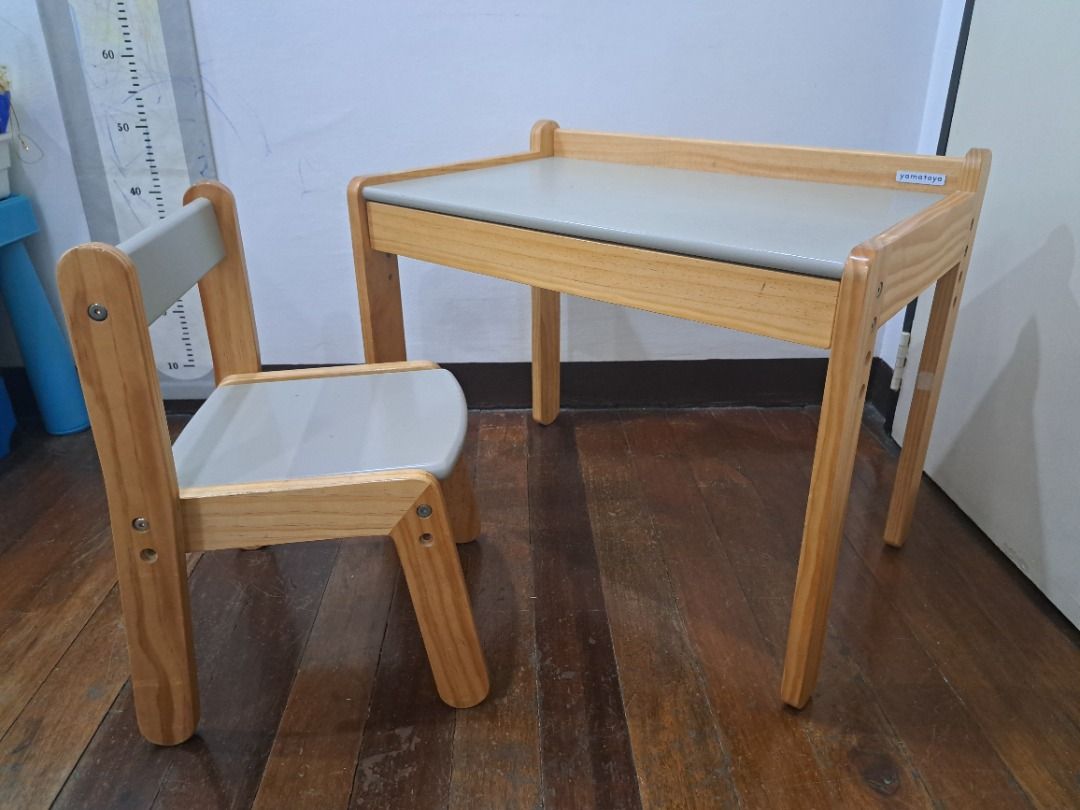 Yamatoya Wooden Desk and Chair for kids, Furniture & Home Living ...