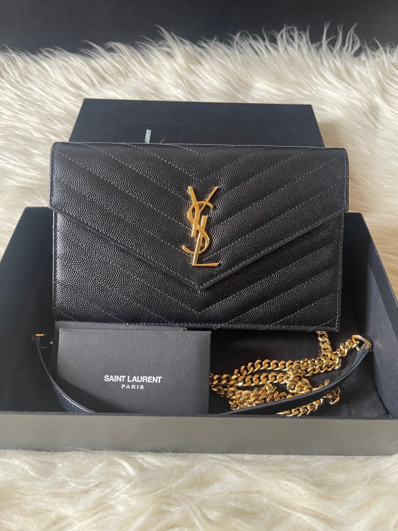 YSL Small Wallet On Chain, Luxury, Bags & Wallets on Carousell