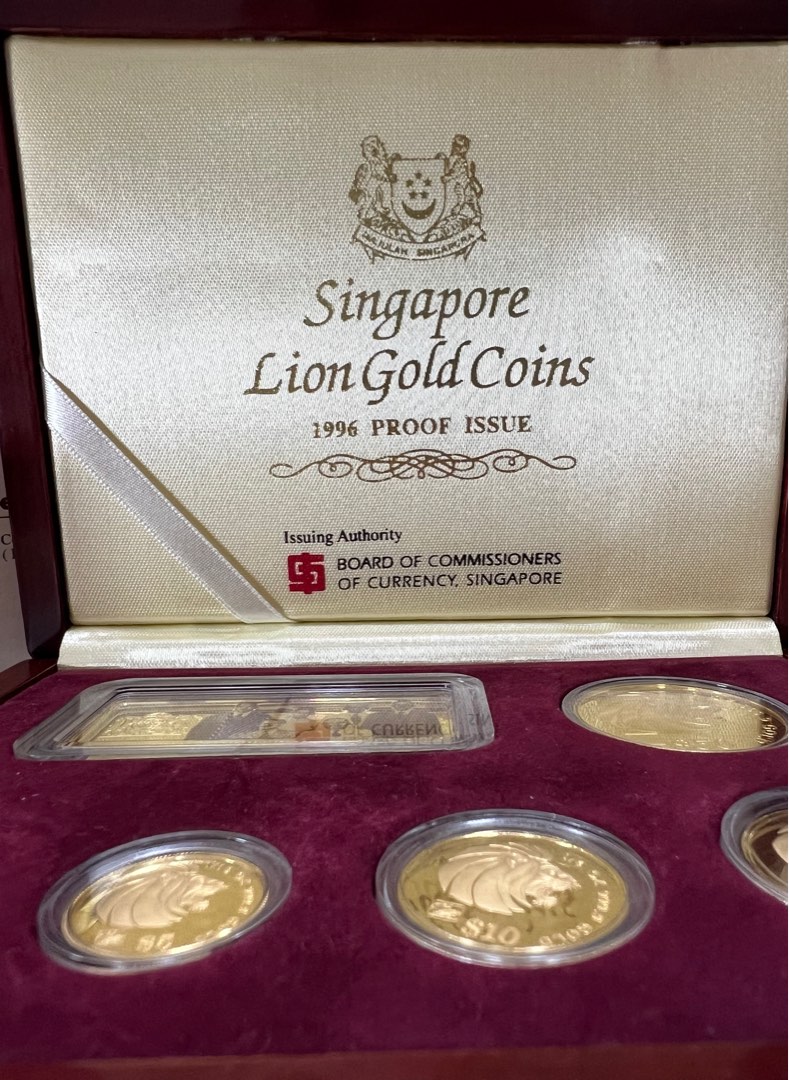 1996 Singapore Lion Gold Coins Full Set, Hobbies & Toys, Memorabilia & Collectibles, Currency on ...