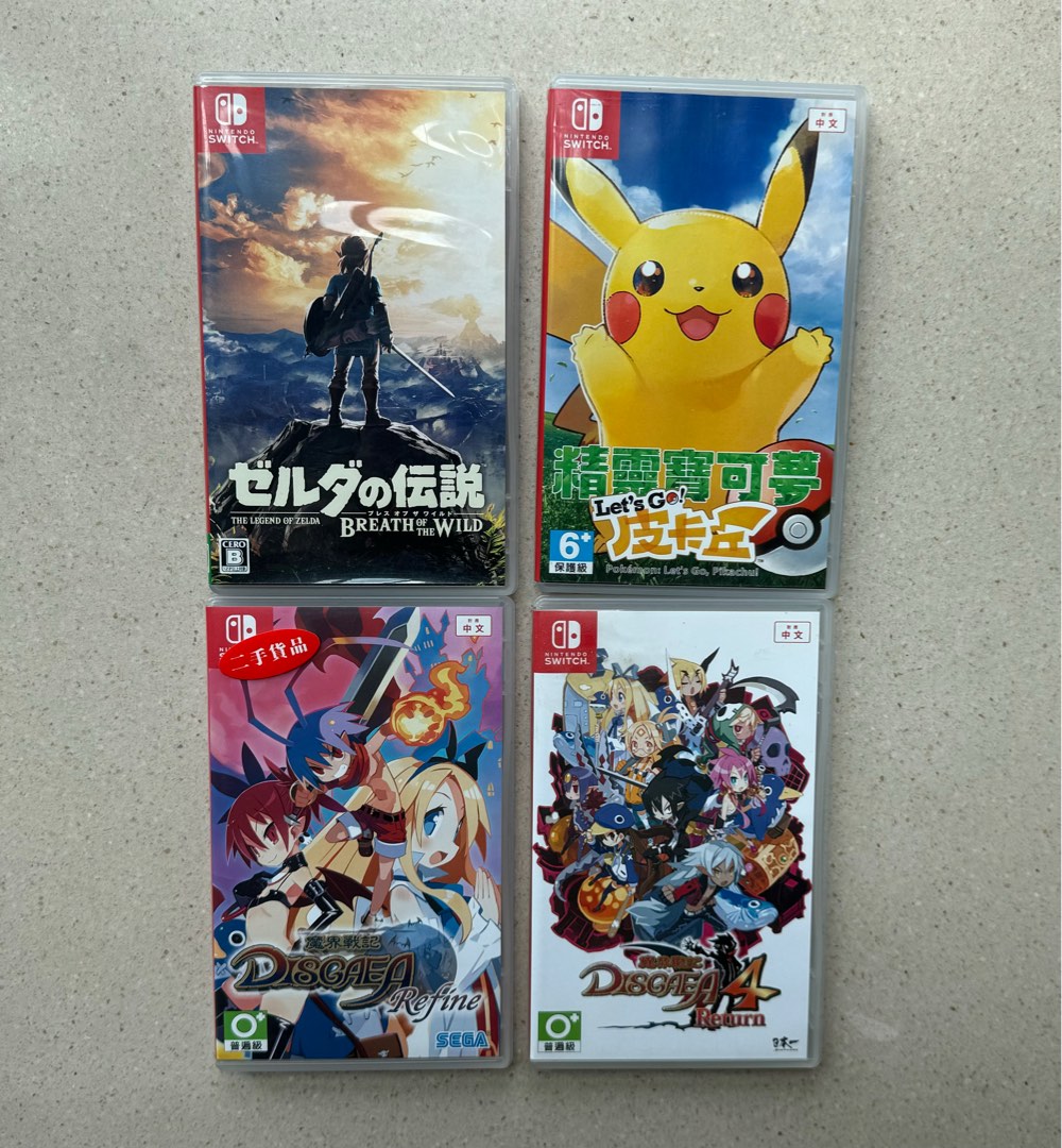 二手 switch NS game zelda 曠野之息 Pokemon let's go 魔界戰記 Disgaea return ...