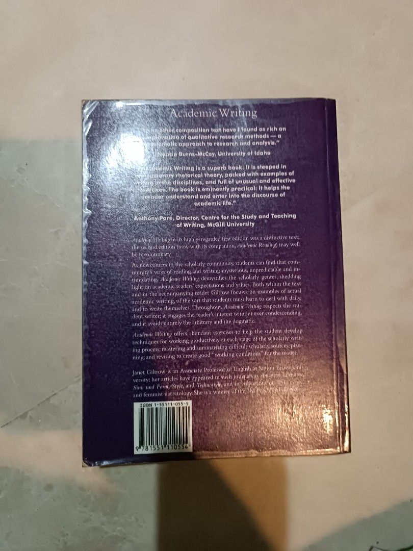 Academic Writing Janet Giltrow Original Import Koleksi Pribadi ...