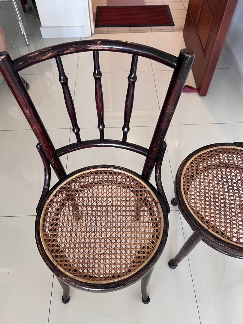 Antique Vintage Kopitiam Chairs, Furniture & Home Living, Furniture ...