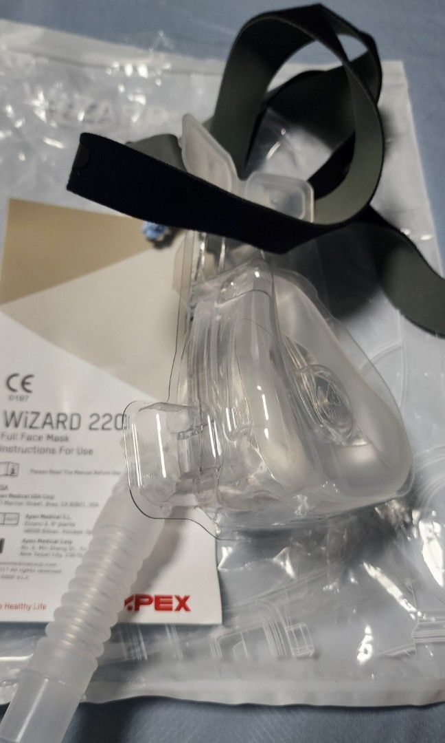 Apex Wizard 220 Full Face CPAP Mask with Headgear, Health & Nutrition ...