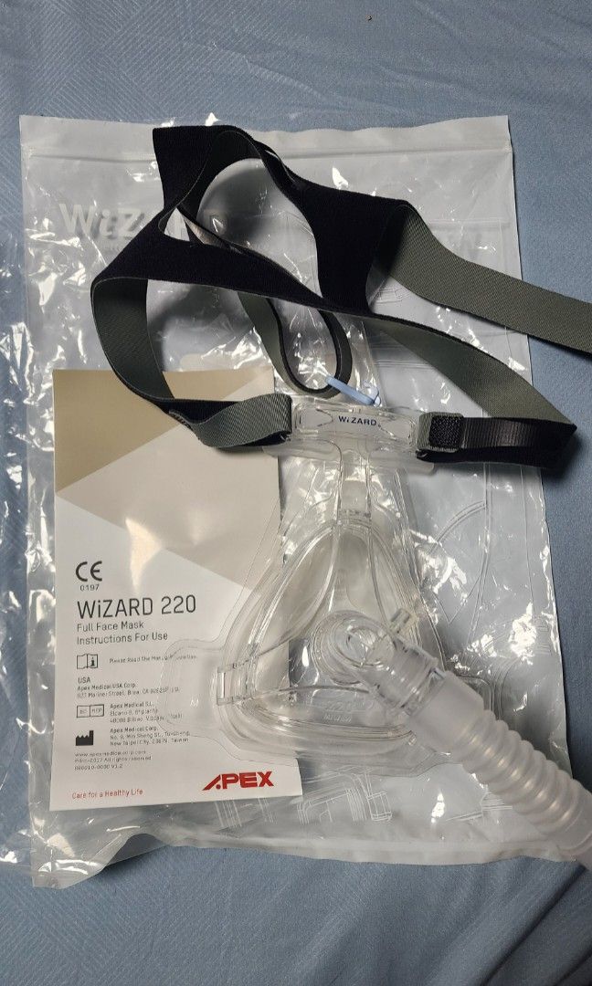 Apex Wizard 220 Full Face CPAP Mask with Headgear, Health & Nutrition ...