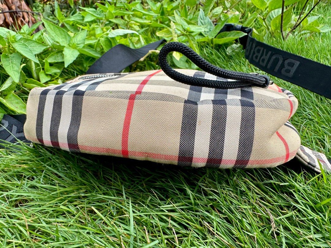 Authentic Burberry Vintage Check Tactical Nylon Small Cannon Belt Bag ...