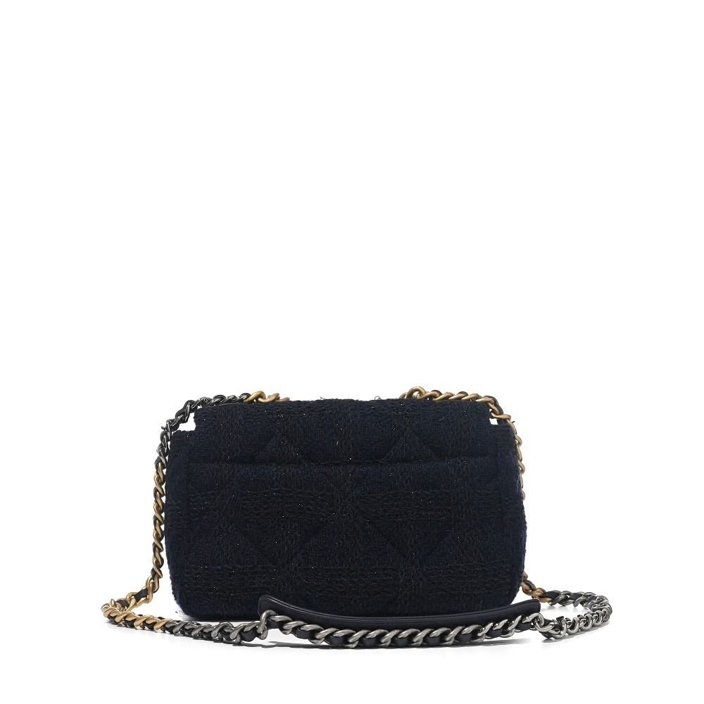Chanel 19 Small Flap Bag Navy Blue with Gold Hardware in Tweed - 2019 ...