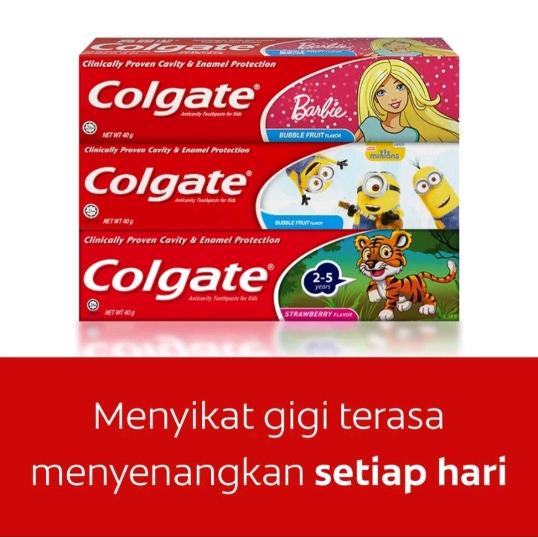 COLGATE Kids Minion Toothpaste 40 gr, Kesehatan & Kecantikan, Kulit ...