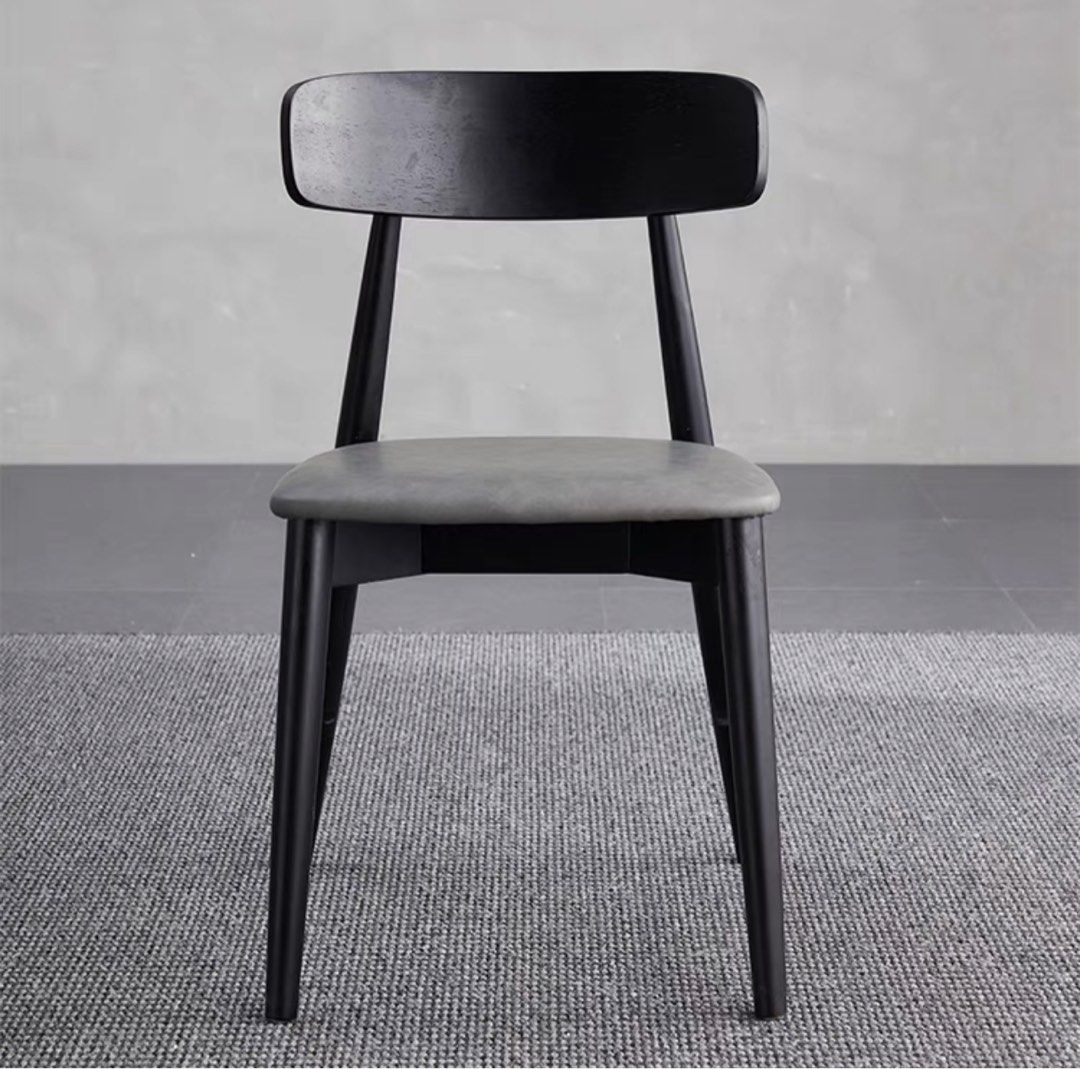 HALTE Modern Leather Dining Chair, Furniture & Home Living, Furniture ...