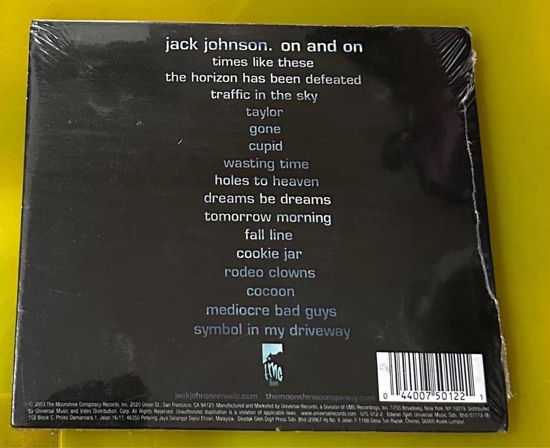 Jack Johnson On And On 2003, Hobbies & Toys, Music & Media, CDs & DVDs ...