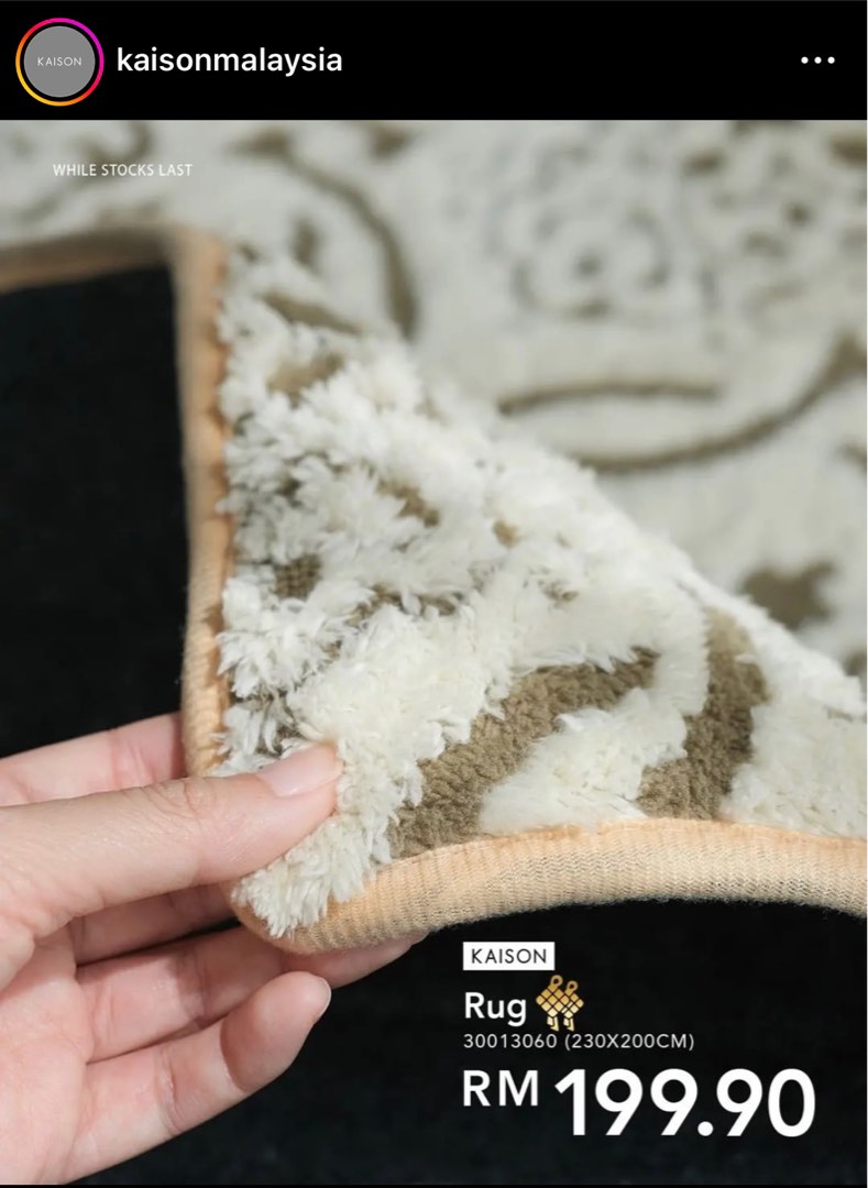 Kaison Carpet RM100, Furniture & Home Living, Home Decor, Carpets, Mats ...