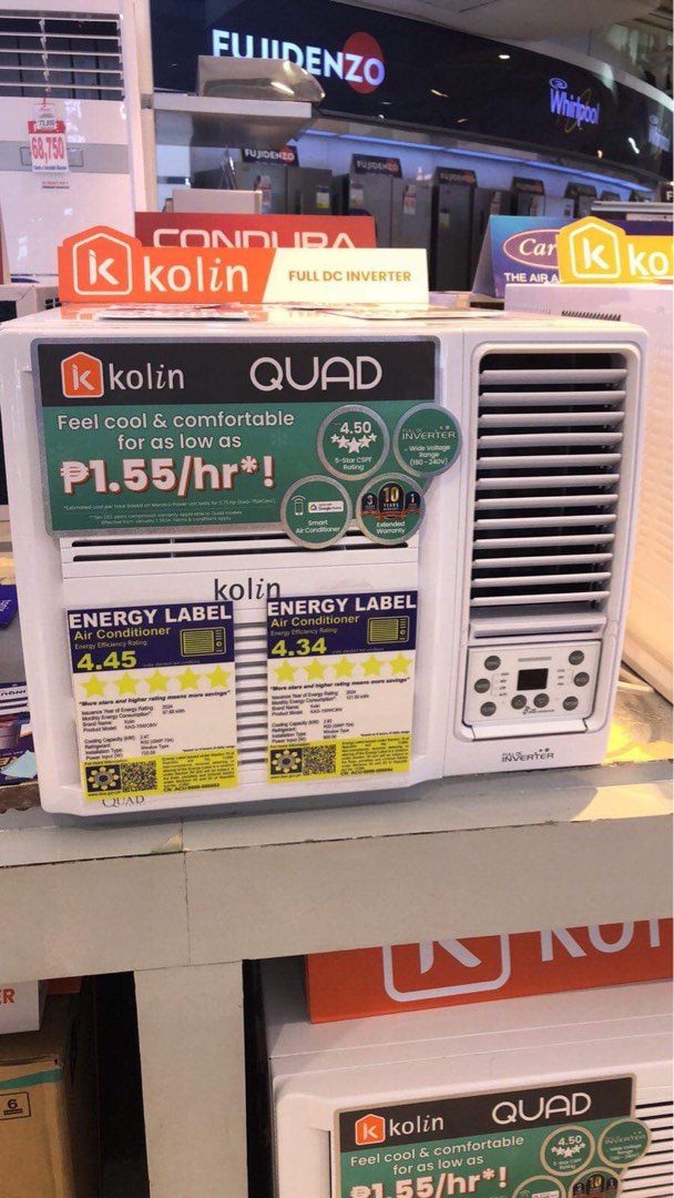 KOLIN WINDOW TYPE INVERTER AIR CONDITIONER KAG75WCINV KAG100WCINV ...