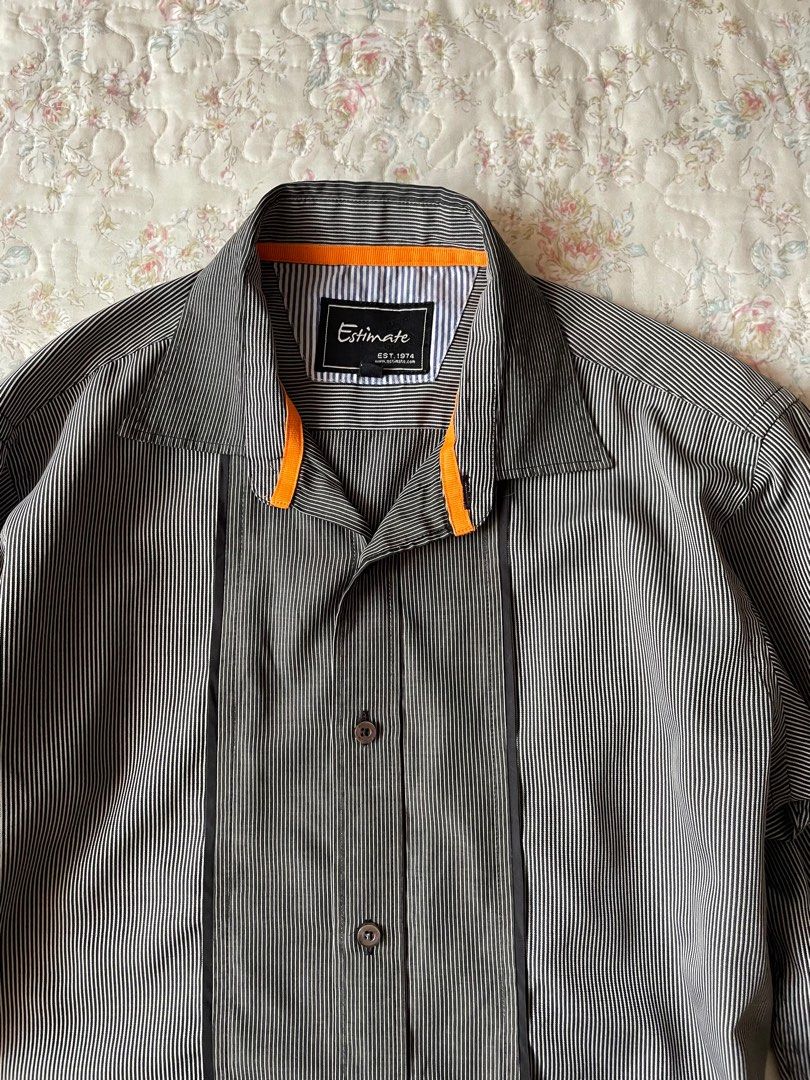men formal top black stripes, Men's Fashion, Tops & Sets, Formal Shirts ...