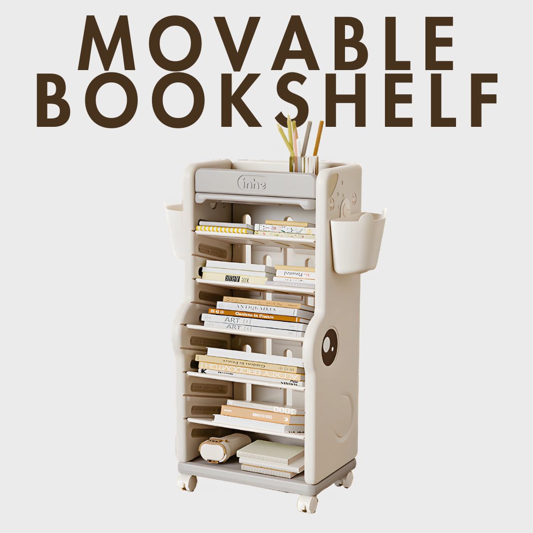 Movable Bookshelf w/ 4 wheels, Furniture & Home Living, Furniture ...