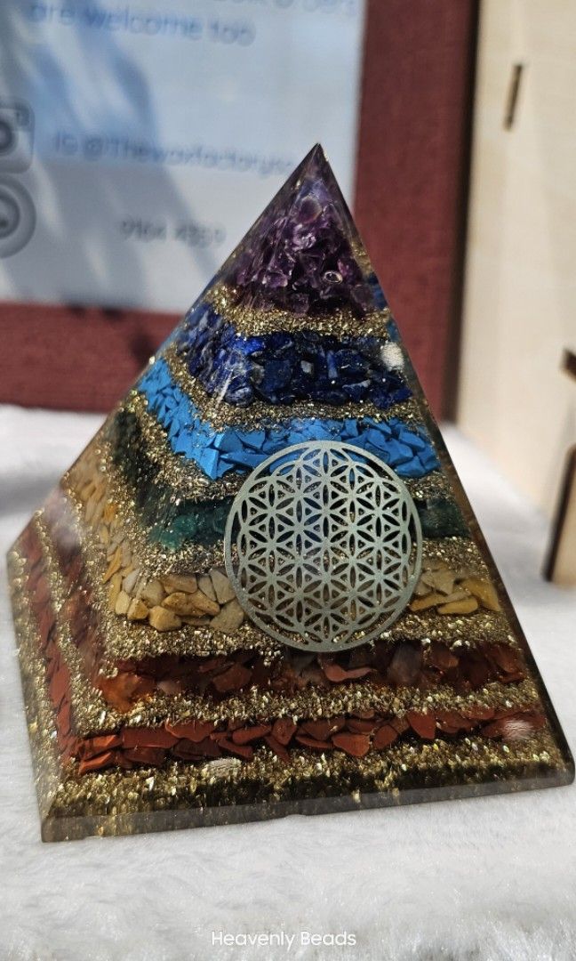 ORGONITE PYRAMID/7 Chakra Copper Sheet PYRAMID / Attracts Abundance ...