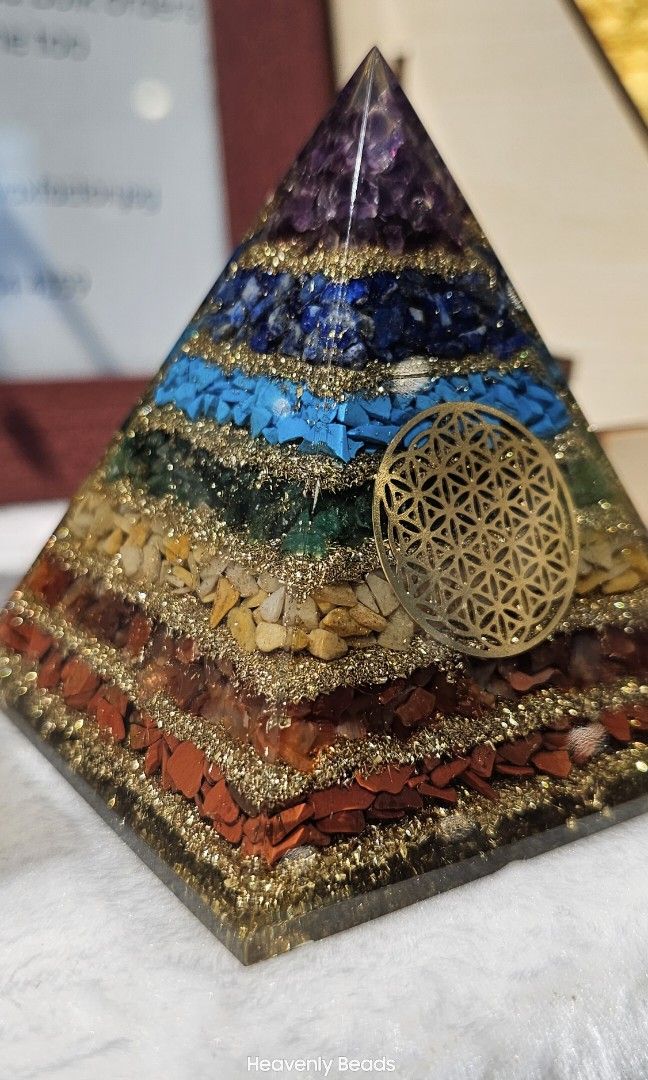 ORGONITE PYRAMID/7 Chakra Copper Sheet PYRAMID / Attracts Abundance ...