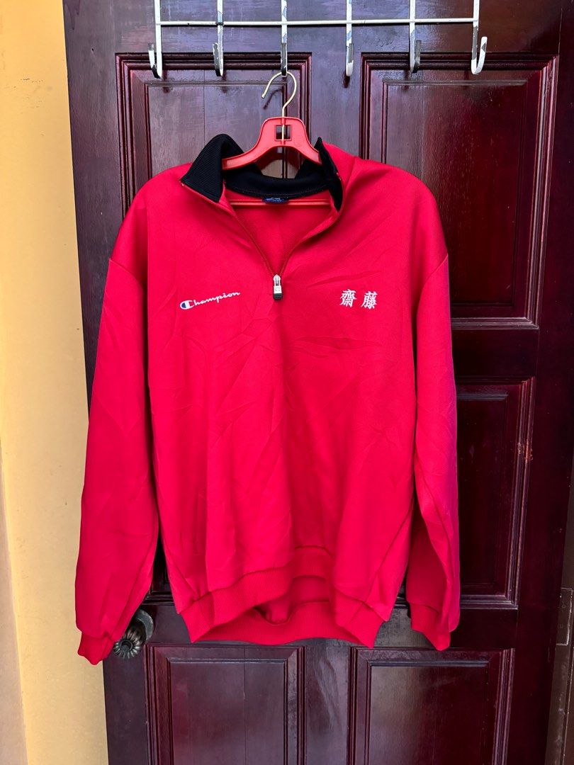 Red Champion Jacket, Men's Fashion, Coats, Jackets and Outerwear on ...