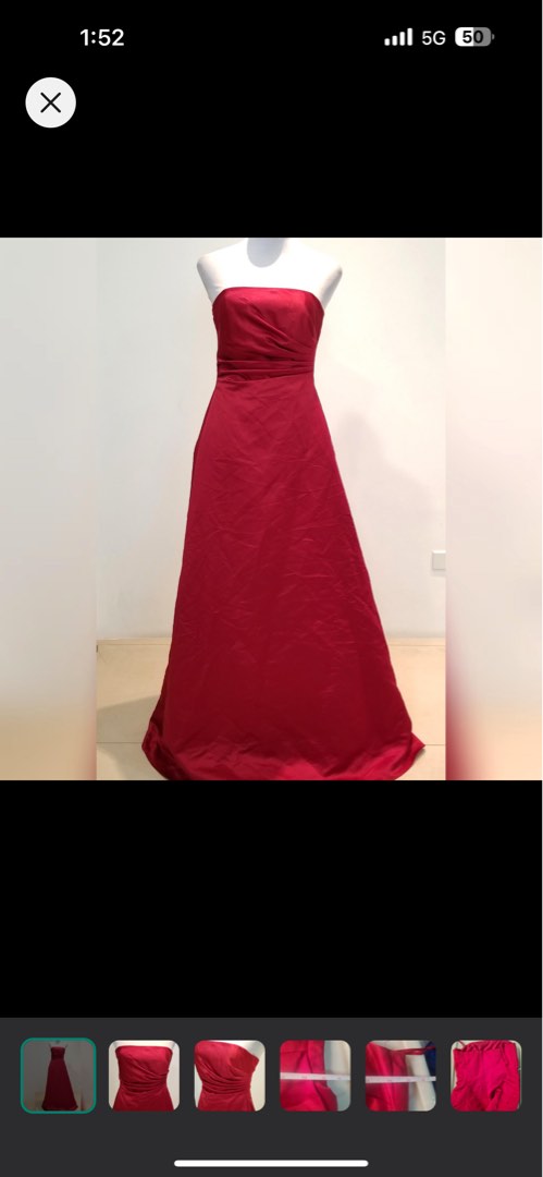 Red Tube Long Gown (RENT), Women's Fashion, Dresses & Sets, Evening ...