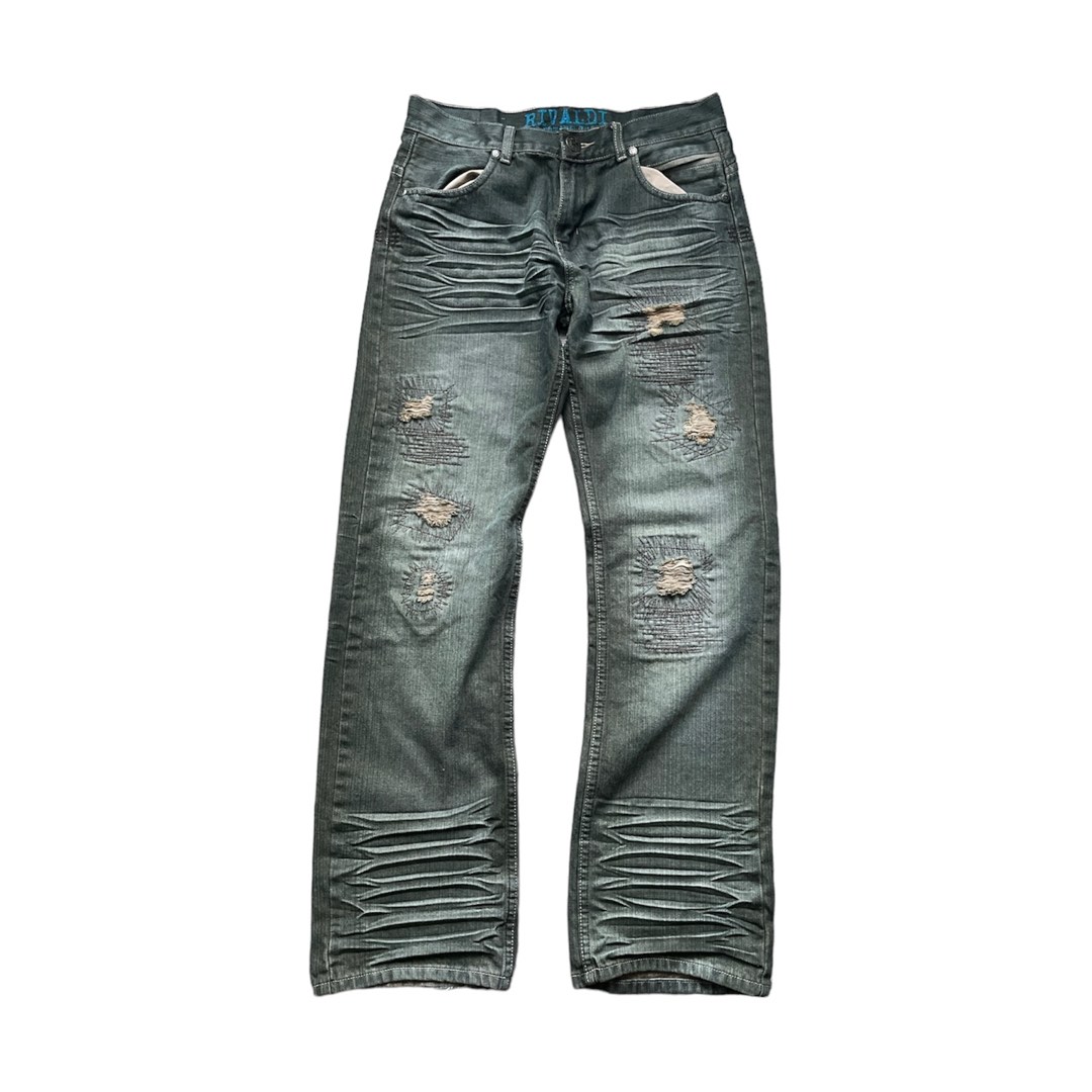 RIVALDI RIPPED JEANS, Men's Fashion, Bottoms, Jeans on Carousell