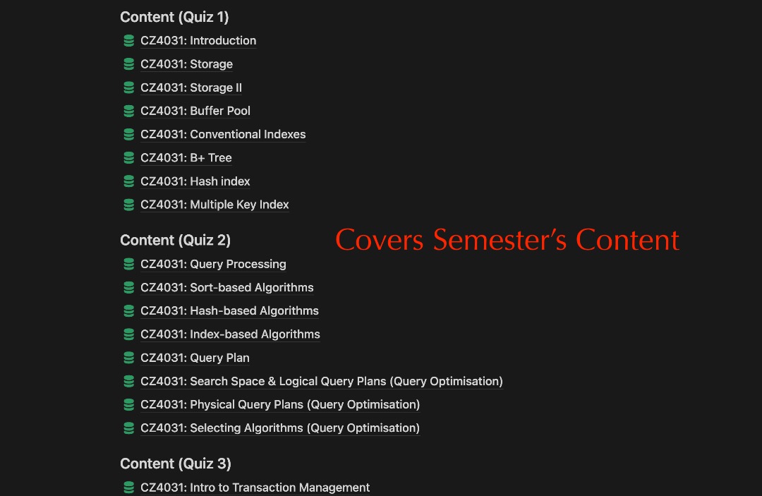 [SC3020/CZ4031] Database System Principles, Hobbies & Toys, Books & Magazines, Assessment Books ...